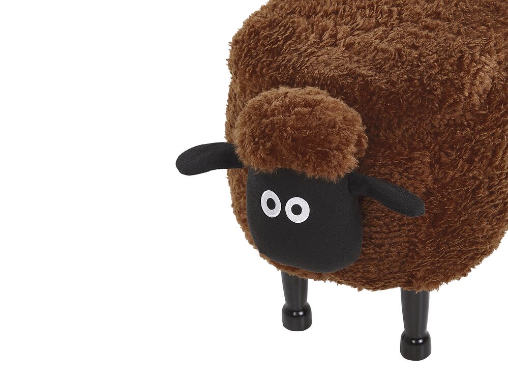 Fabric Storage Animal Stool Brown SHEEP | Beliani.co.uk