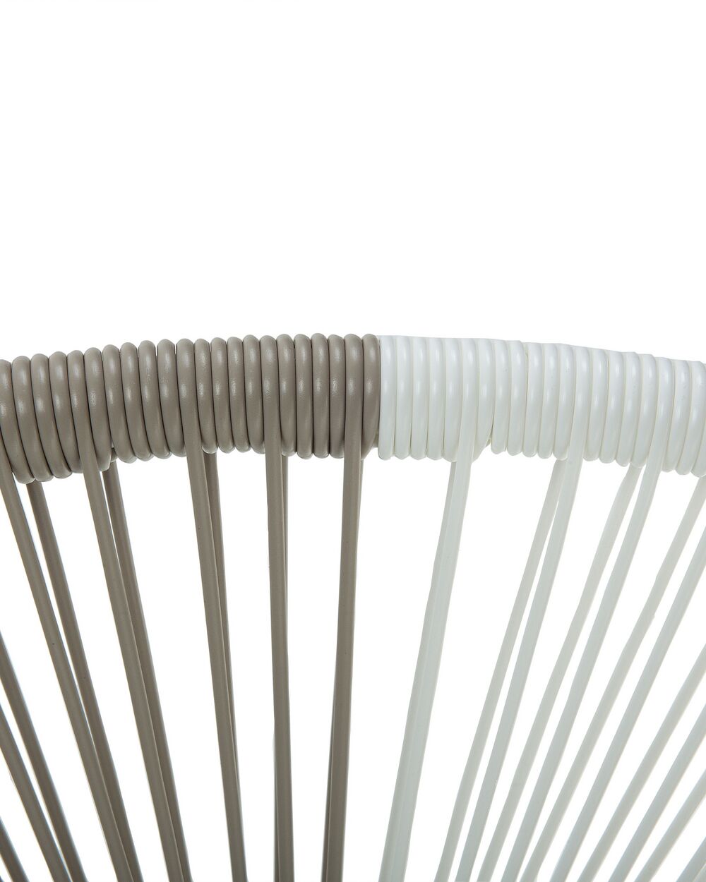 Rattanstuhl Kunststoff weiss / beige / türkis 2er Set ø 76 cm ACAPULCO ...