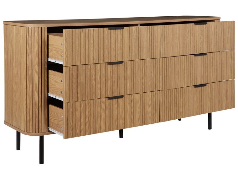 6 Drawer Chest Light Wood BRADLEY | Beliani.co.uk