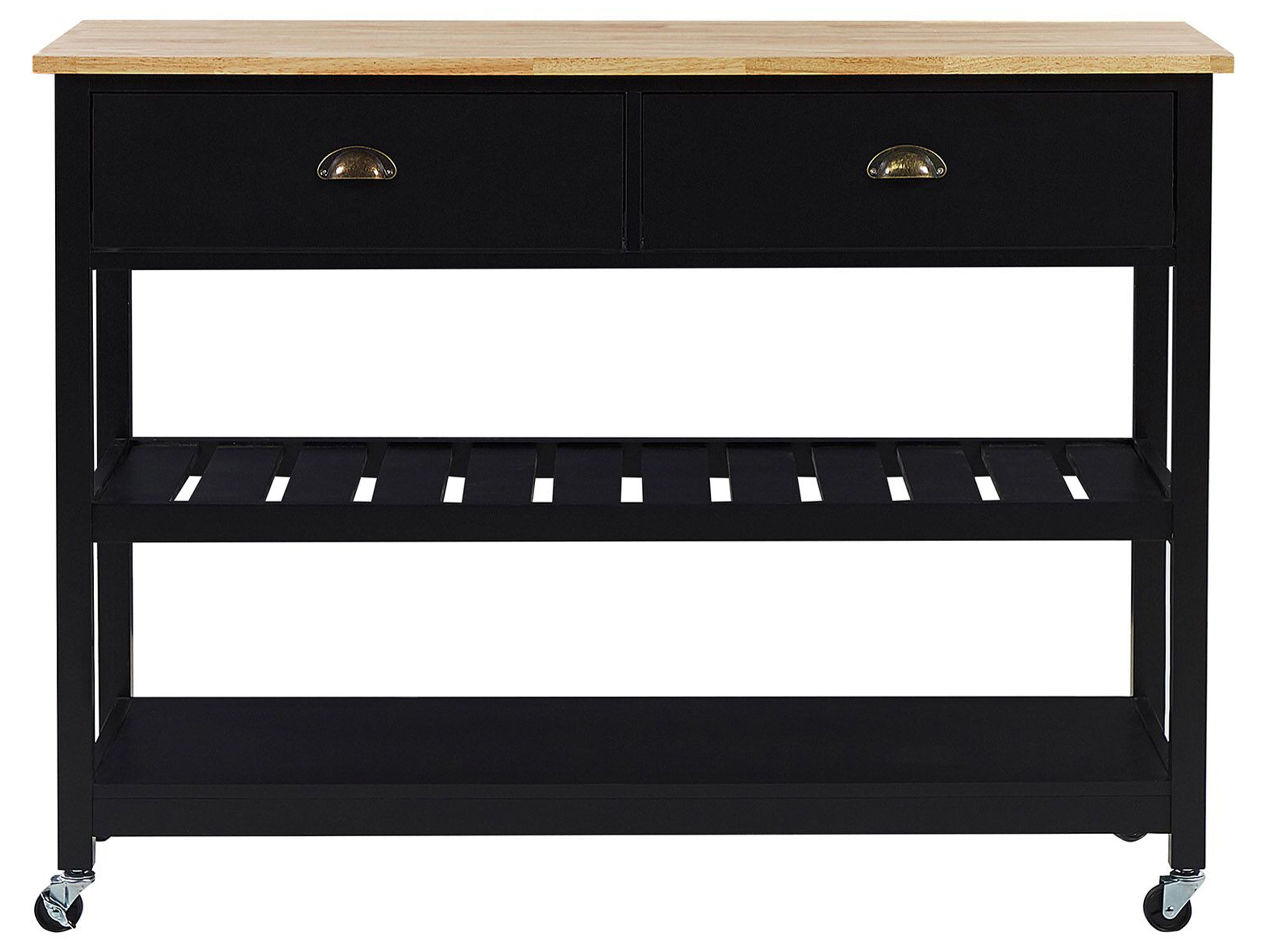 2 Drawer Kitchen Trolley Black NAVARINO | Beliani.co.uk