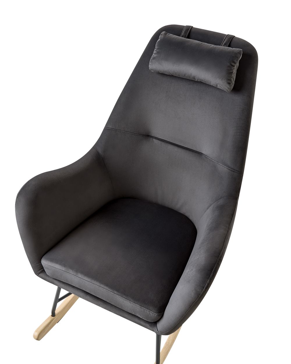 Velvet Rocking Chair Dark Grey ARRIE | Beliani.co.uk
