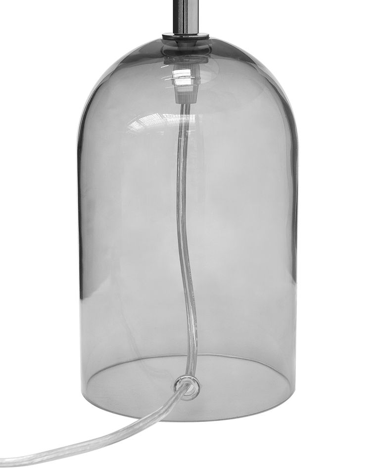Table Lamp Transparent with Grey DEVOLL | Beliani.co.uk