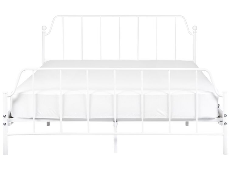 Seng 160 x 200 cm metal hvid MAURESSAC | Beliani.dk