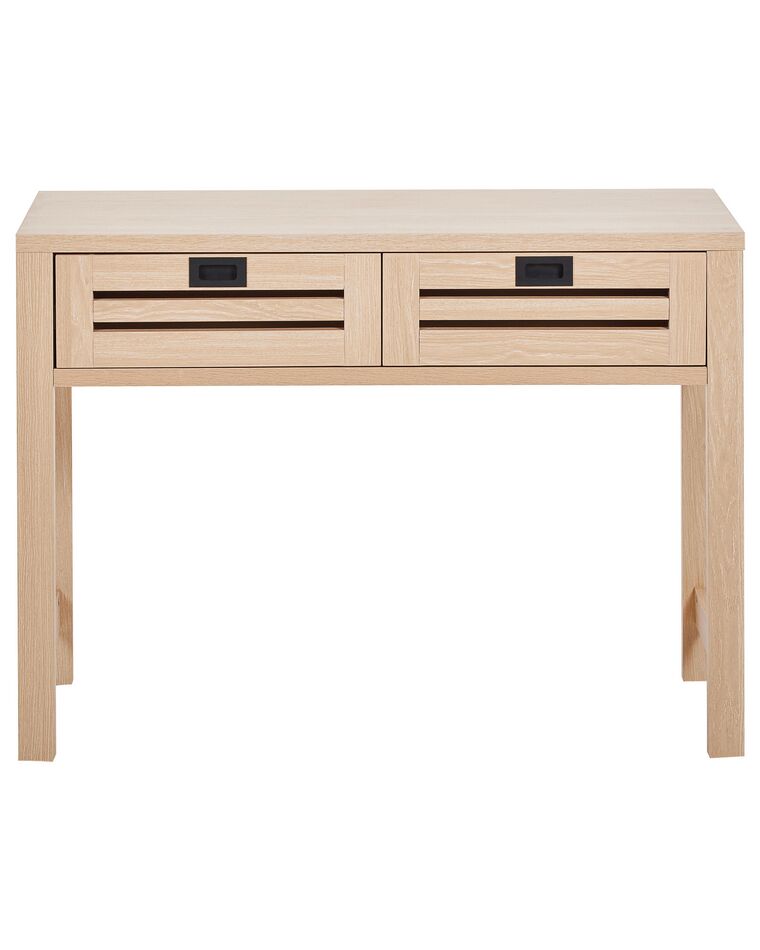 2 Drawer Console Table Light Wood RANDA | Beliani.co.uk