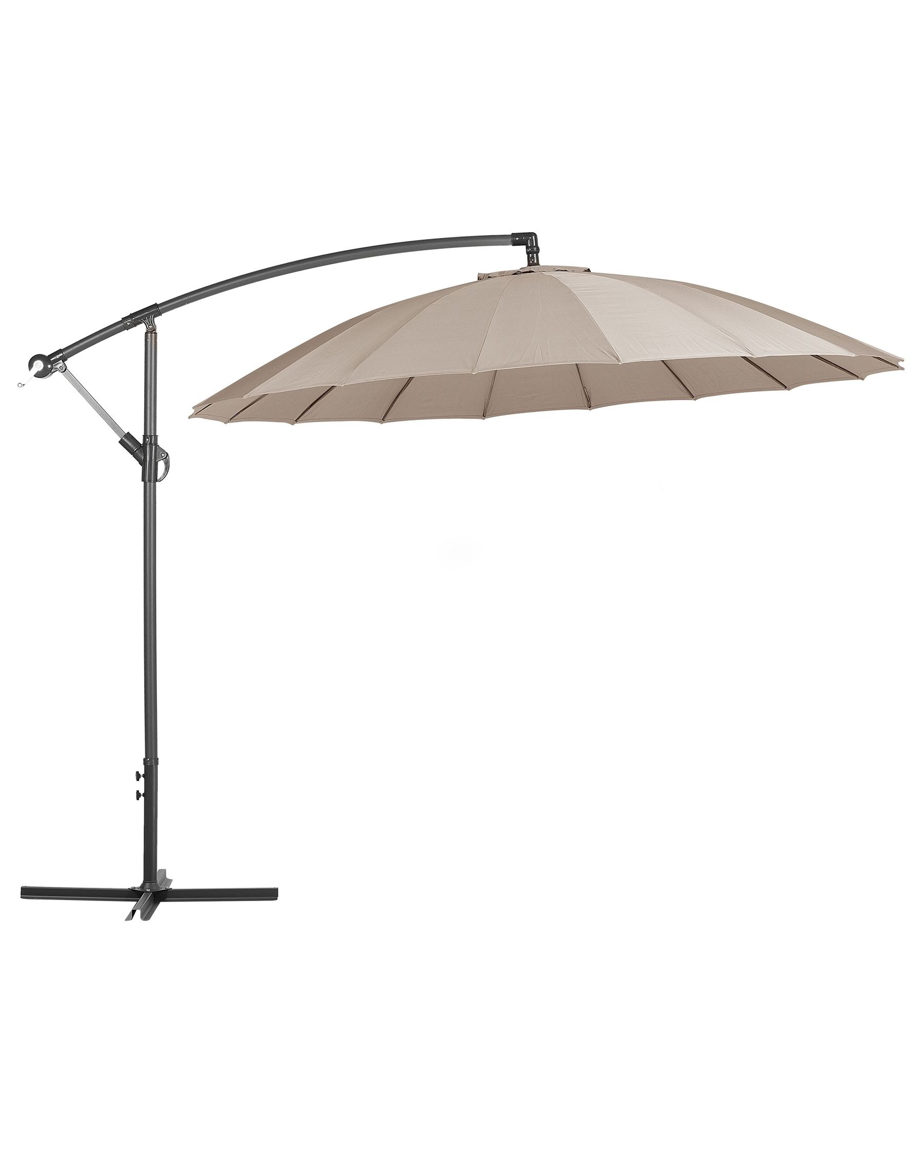 Cantilever Garden Parasol ⌀ 2.68 m Sand Beige CALABRIA II | Beliani.co.uk