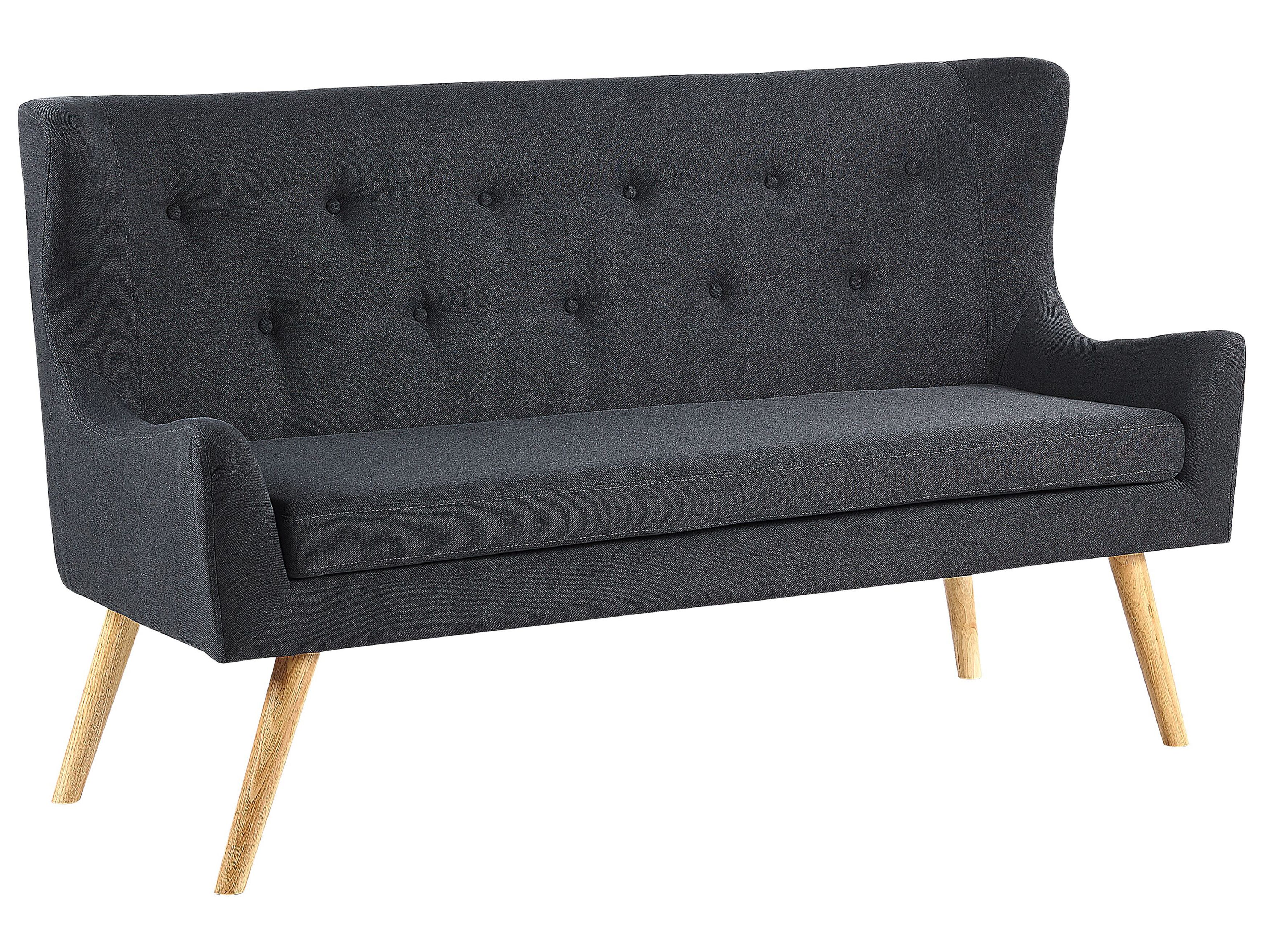 2 Seater Fabric Kitchen Sofa Black SKIBBY | Beliani.co.uk