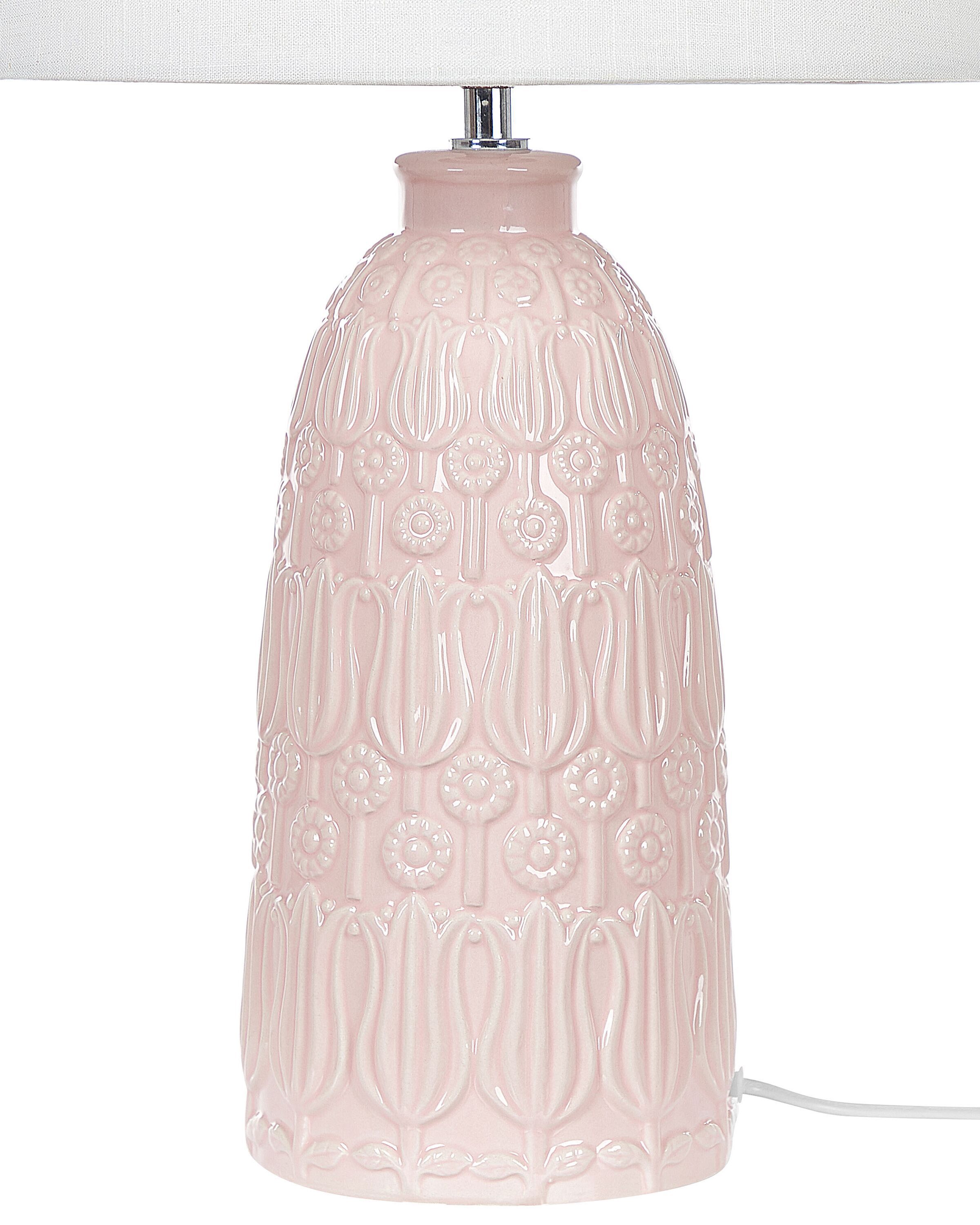 Ceramic Table Lamp Pink ZARIMA | Beliani.co.uk