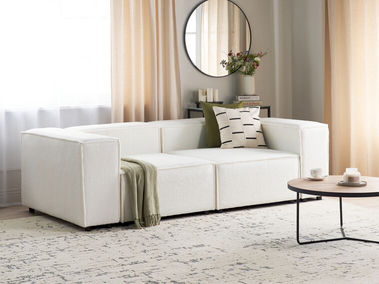 2-seters modulær sofa boucle Hvit APRICA | Beliani.no