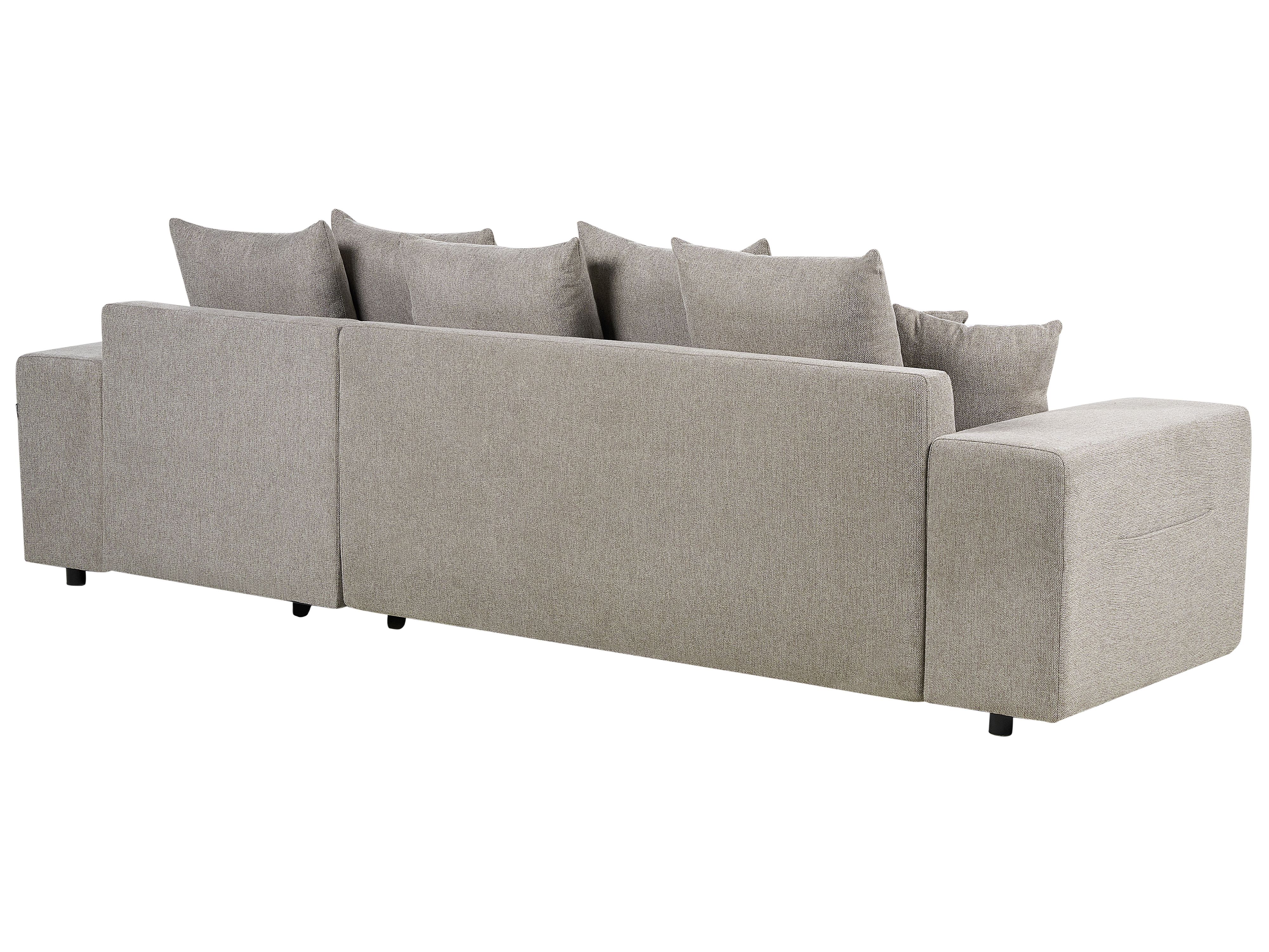 3-Sitzer Ecksofa taupe linksseitig mit Schlaffunktion Stauraum LUSPA ...