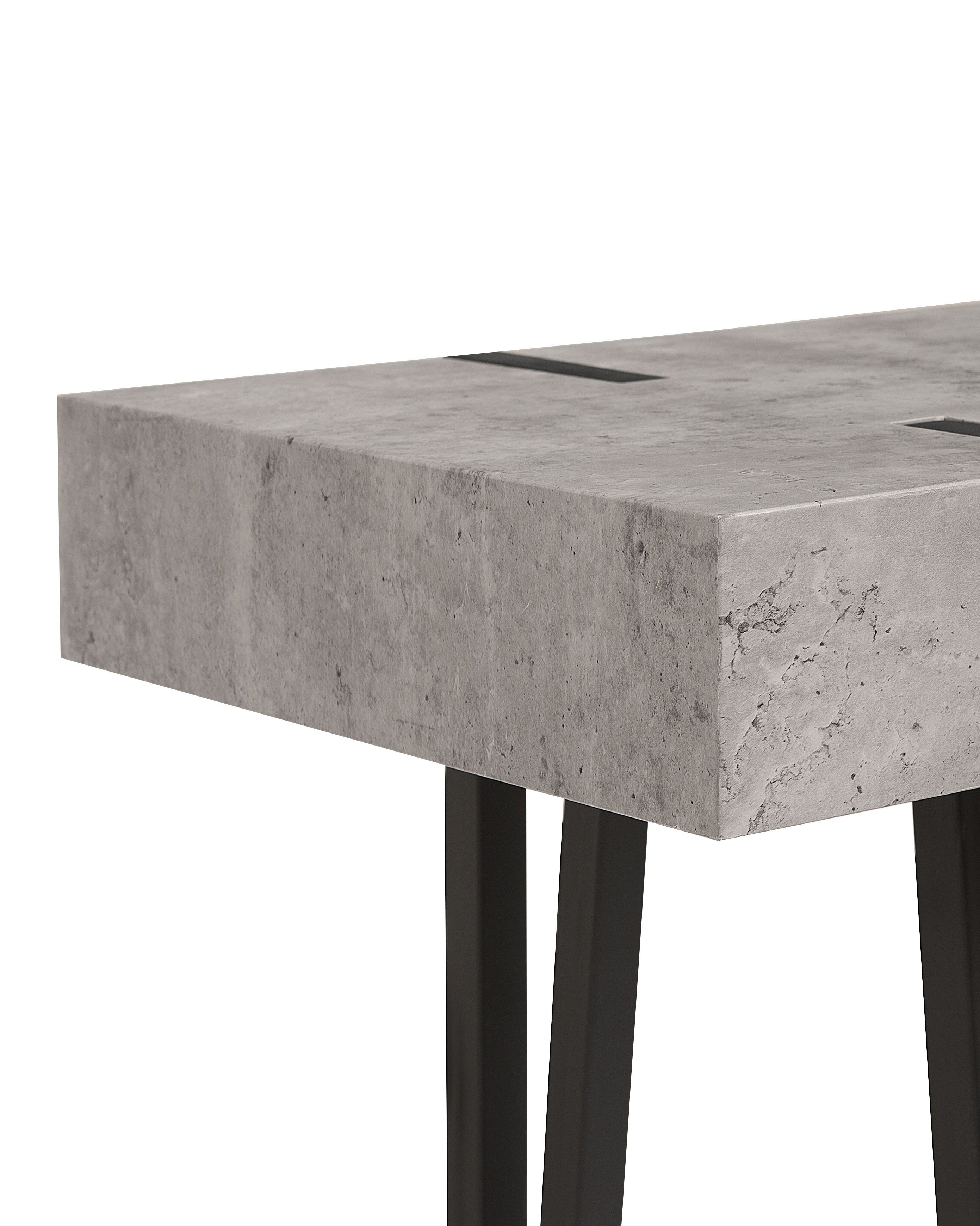 Console Table Concrete Effect with Black ADENA | Beliani.co.uk