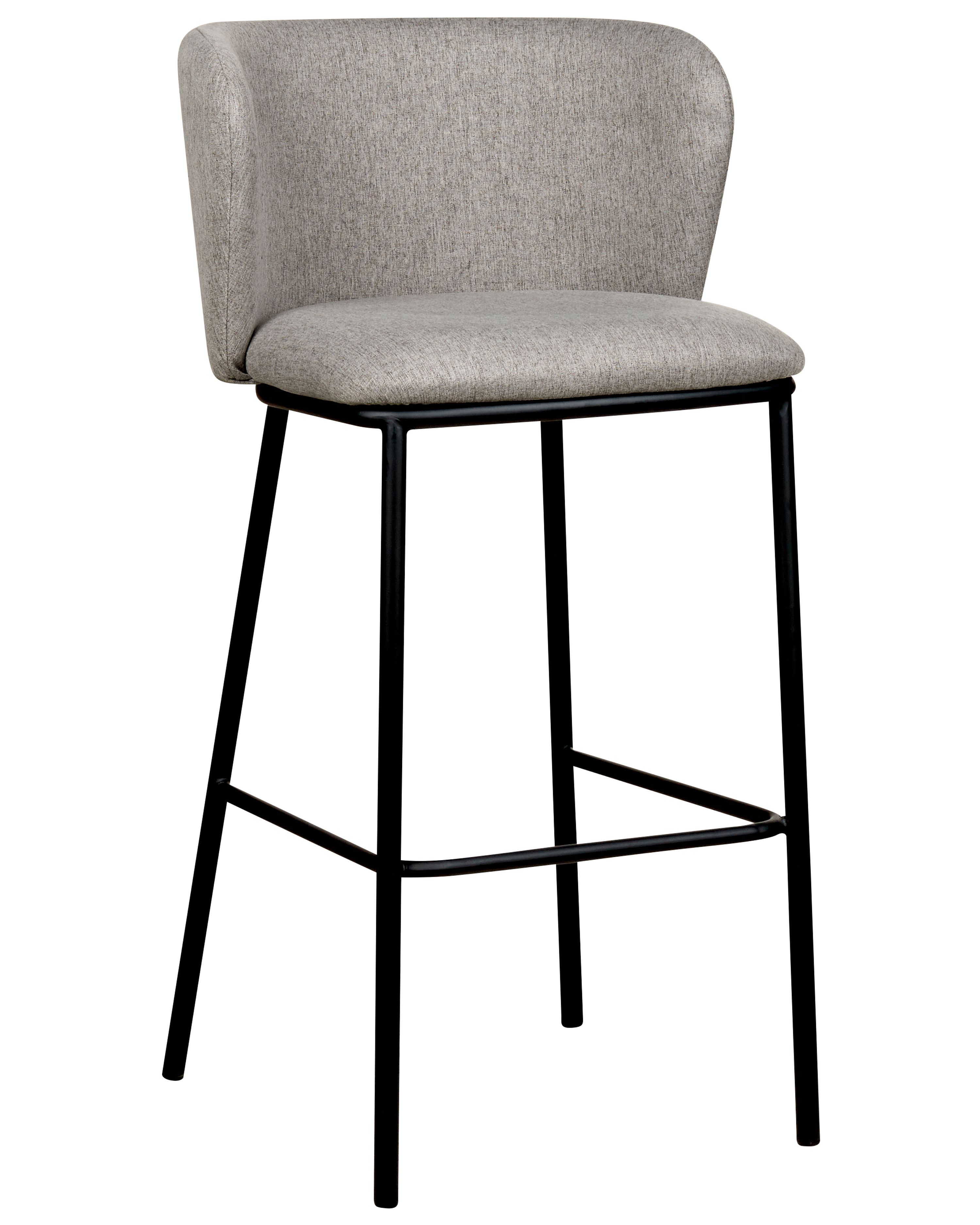 Set of 2 Fabric Bar Chairs Grey MINA | Beliani.co.uk