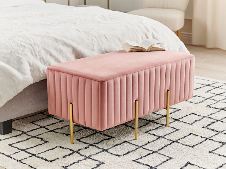 Velvet Bench Pink DAYTON | Beliani.co.uk