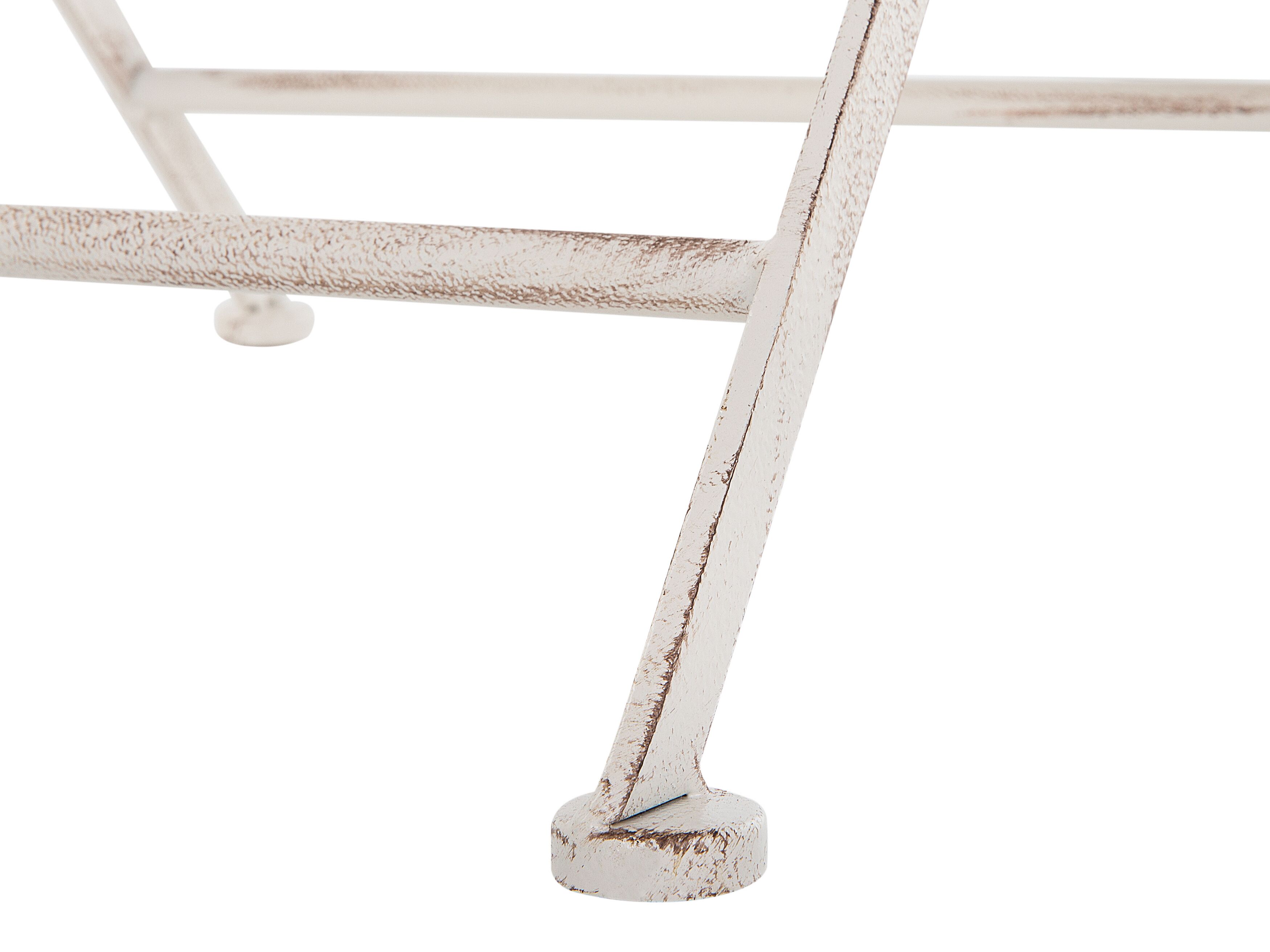 Metal Garden Bistro Table ø 70 cm Beige TRIESTE | Beliani.co.uk