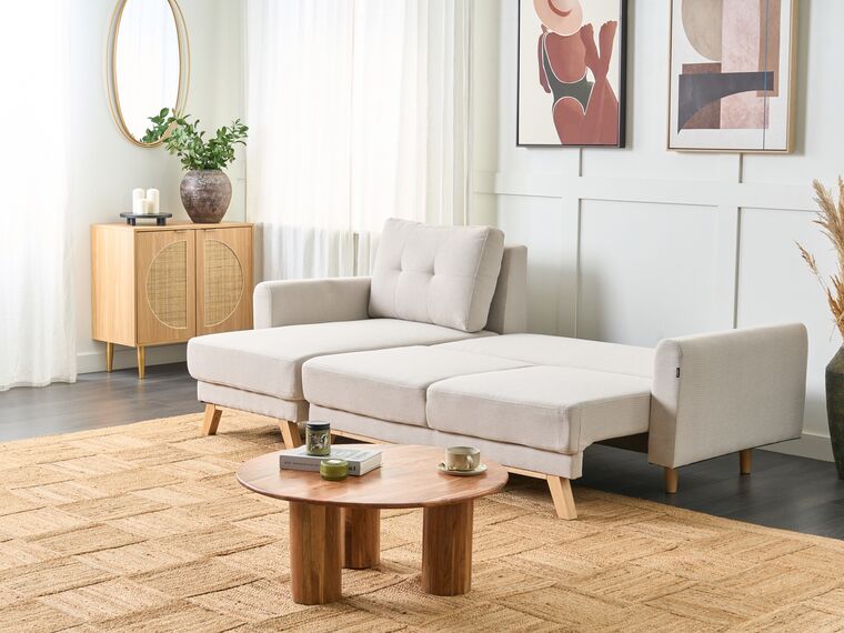 3 personers sovesofa med chaiselong beige SIRO | Beliani.dk