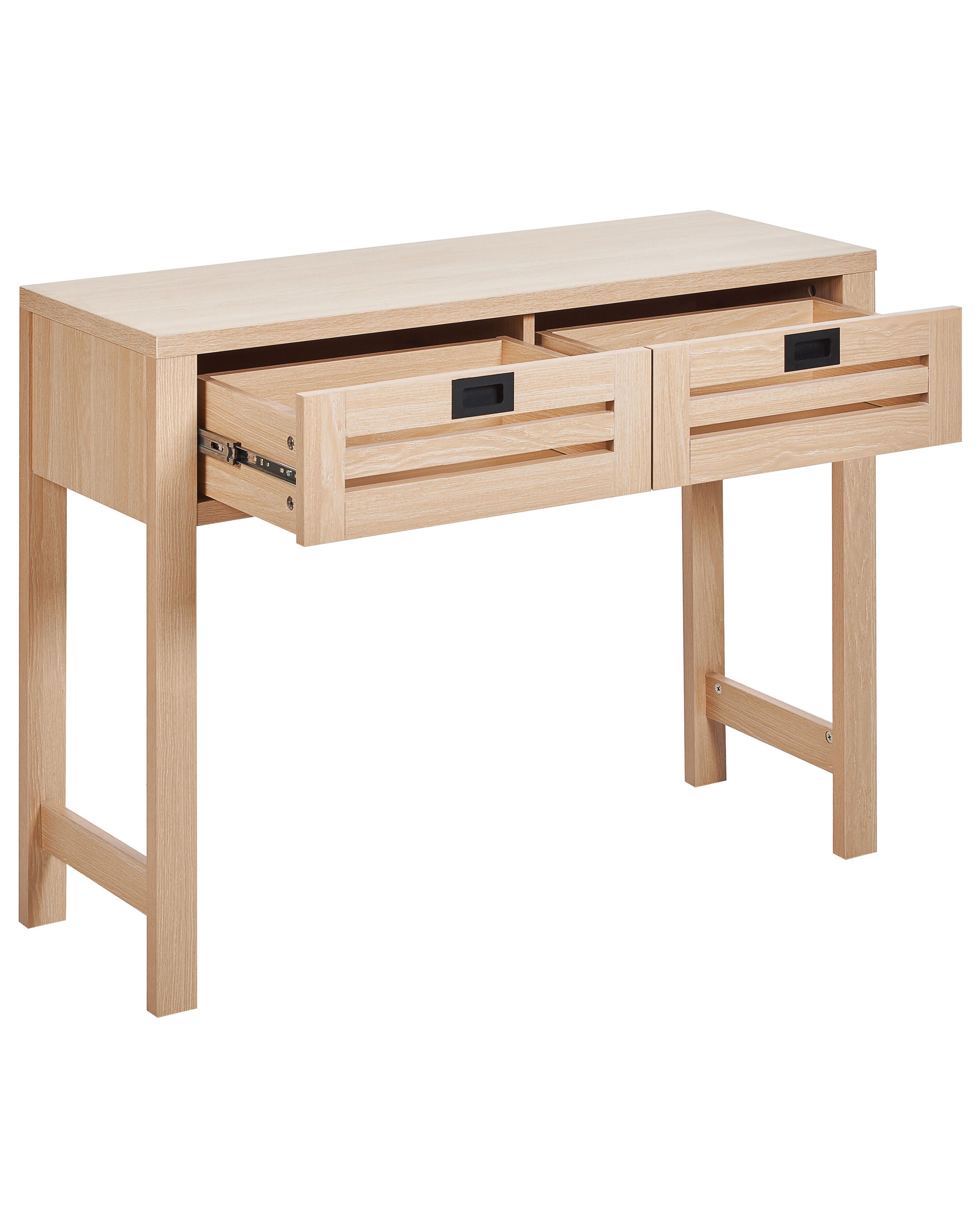2 Drawer Console Table Light Wood RANDA | Beliani.co.uk