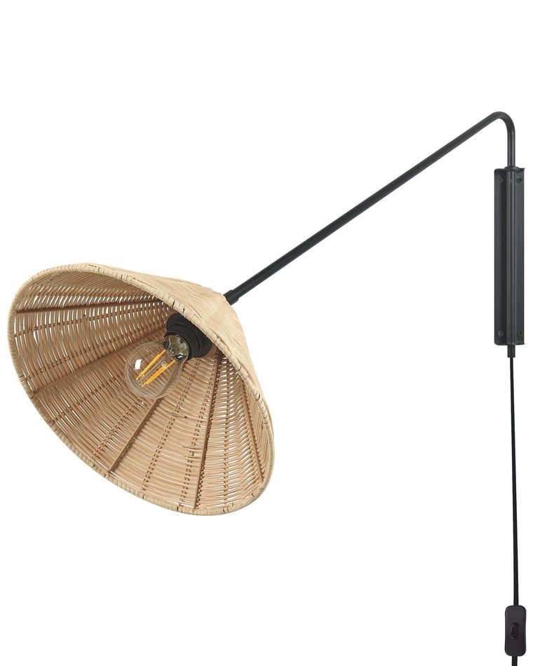 Rattan Wall Lamp Natural PALENA | Beliani.co.uk