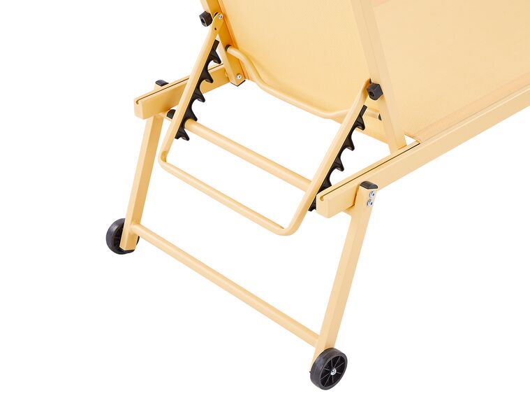 Aluminium Reclining Sun Lounger Yellow PORTOFINO | Beliani.co.uk