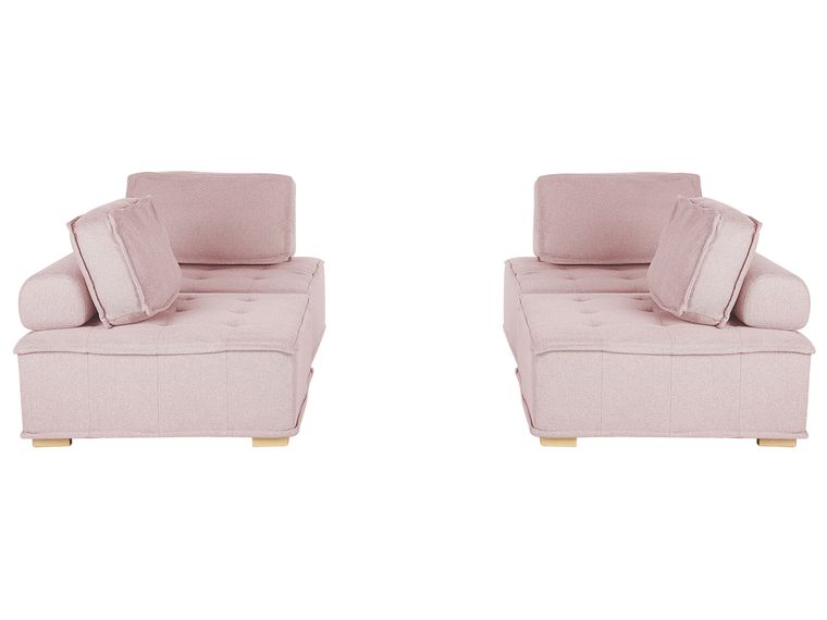 Modular Fabric Sofa Set Pink TIBRO | Beliani.no