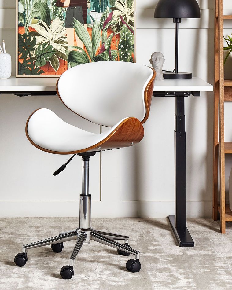 Armless Desk Chair White ROTTERDAM | Beliani.co.uk