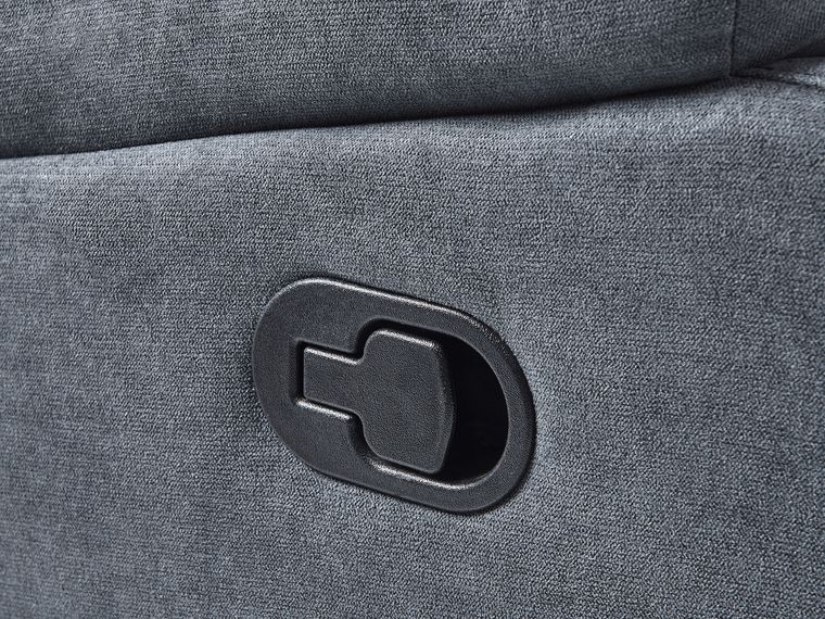 Corner Fabric Manual Recliner Sofa Grey ROKKE | Beliani.co.uk