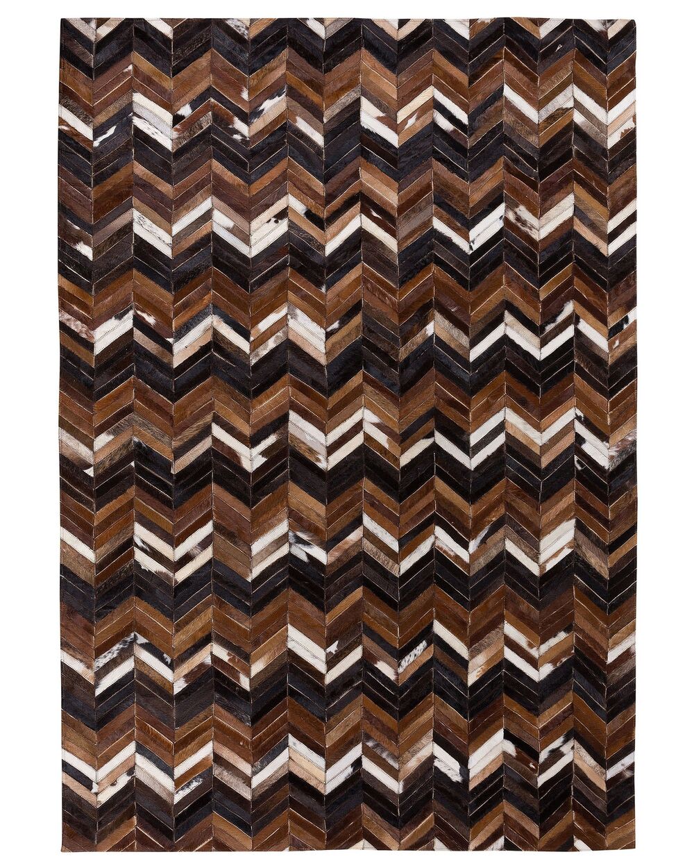 Tapis marron aux motifs à chevron 160 x 230 cm BALAT | Beliani.fr