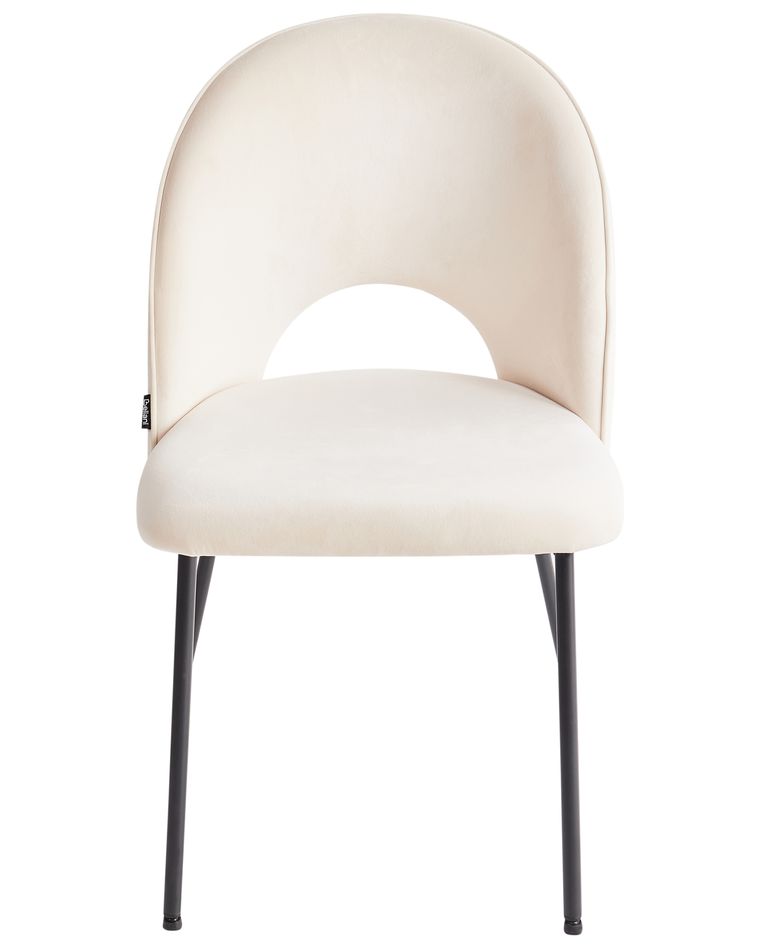 Sett med 2 spisestoler stoff beige COVELO | Beliani.no