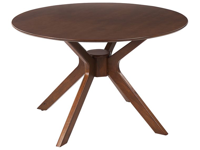 Round Dining Table ⌀ 120 cm Dark Wood TYMIS | Beliani.co.uk