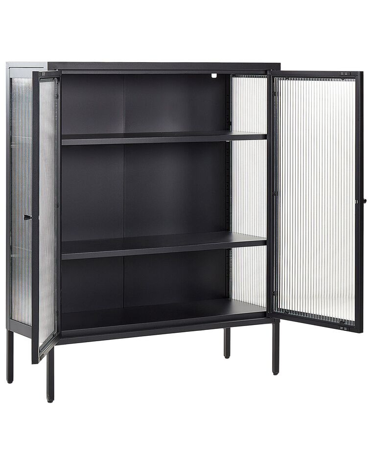 Steel Display Cabinet Black LERRYN | Beliani.co.uk