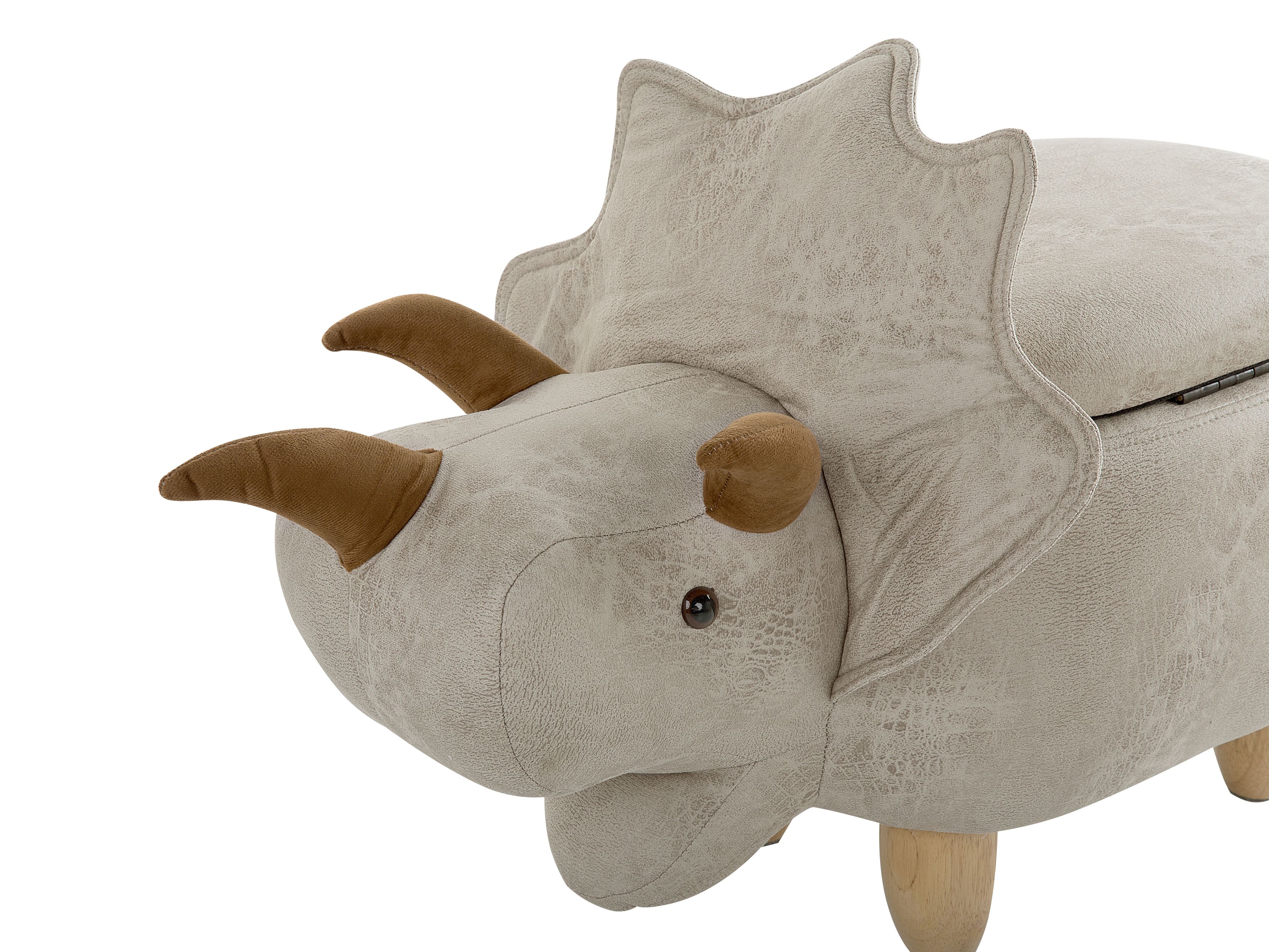 Pufa zwierzak ze schowkiem szara TRICERATOPS | Beliani.pl