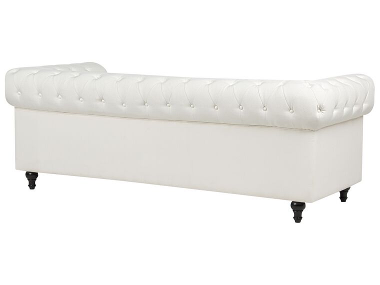 3 Seater Fabric Sofa Off-White CHESTERFIELD | Beliani.fi