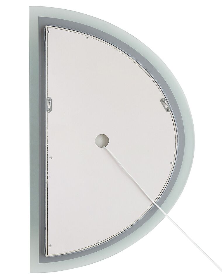 Half-Round LED Wall Mirror ø 80 cm Silver BEZONS | Beliani.co.uk