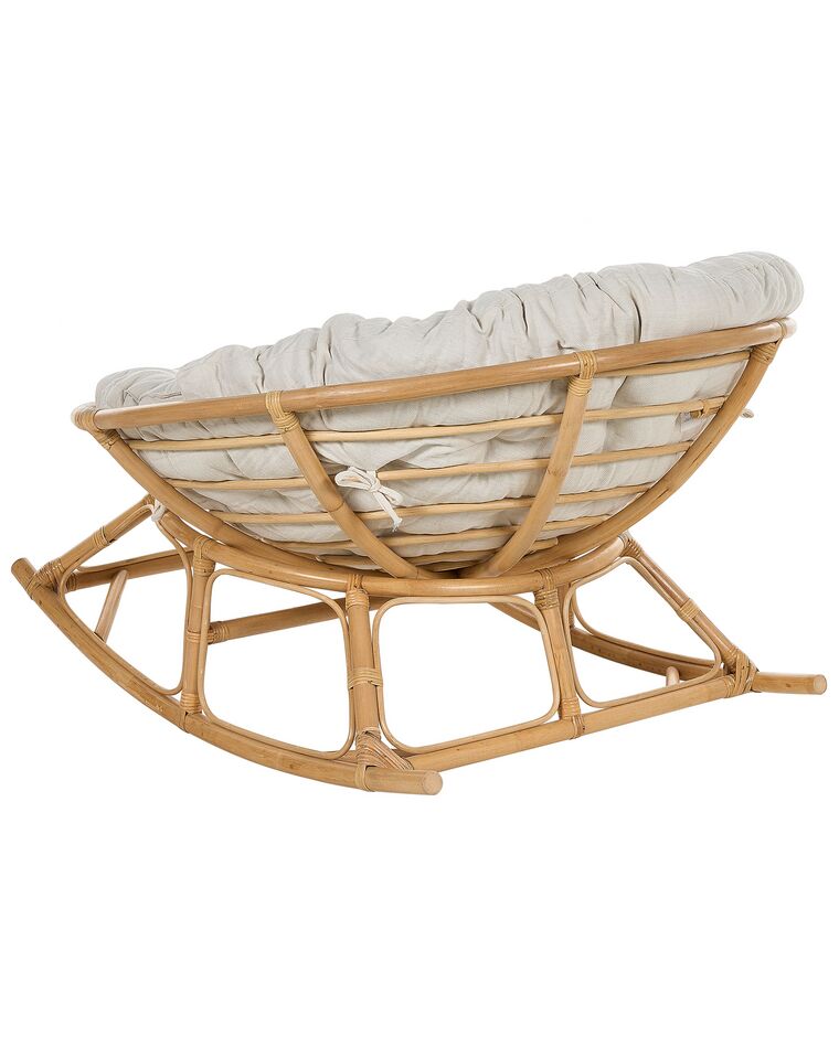 Rattan Rocking Chair Natural and Light Beige ORVIETO | Beliani.co.uk