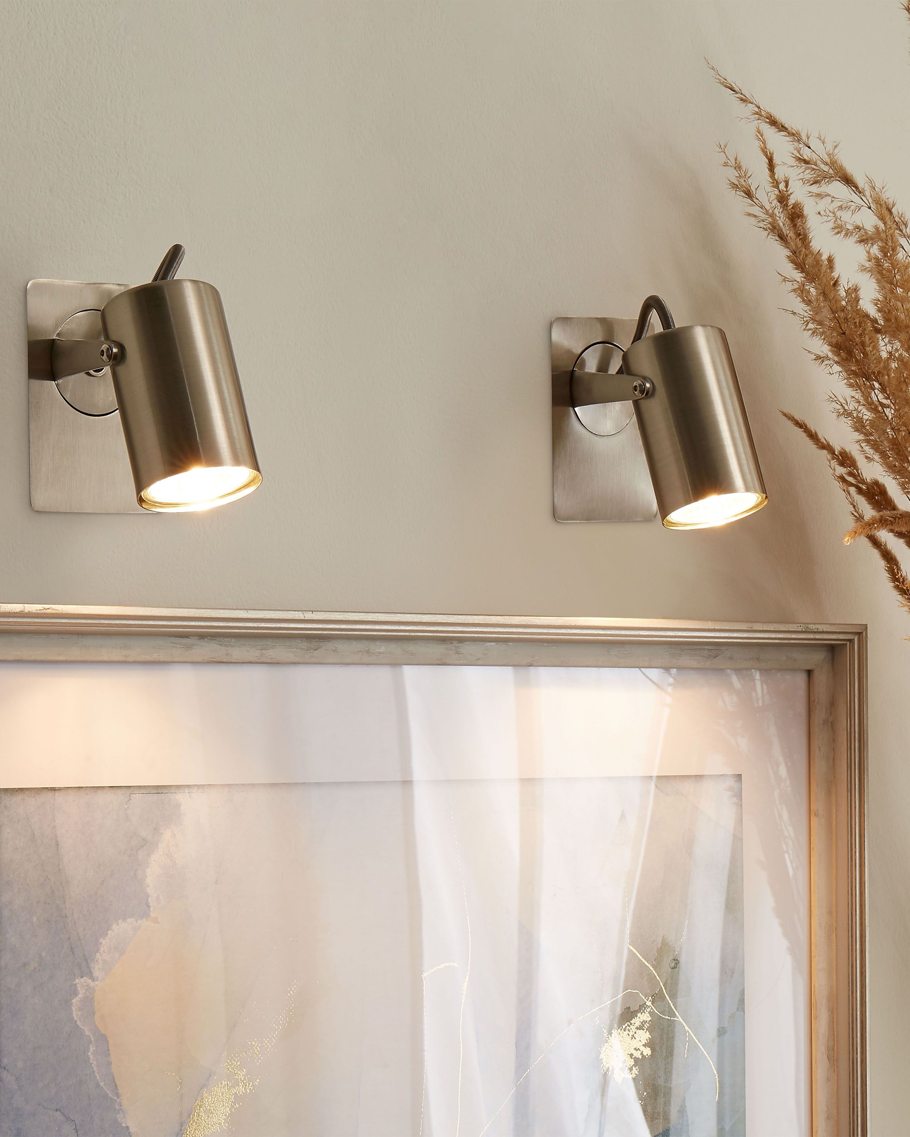 Set of 2 Metal Spotlight Lamps Silver KLIP | Beliani.co.uk