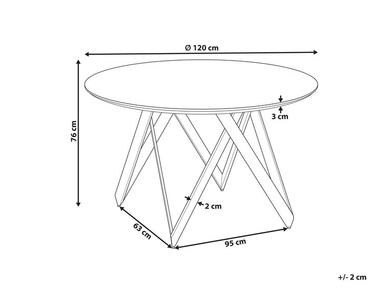 Round Dining Table ⌀ 120 cm Black OXHILL | Beliani.co.uk