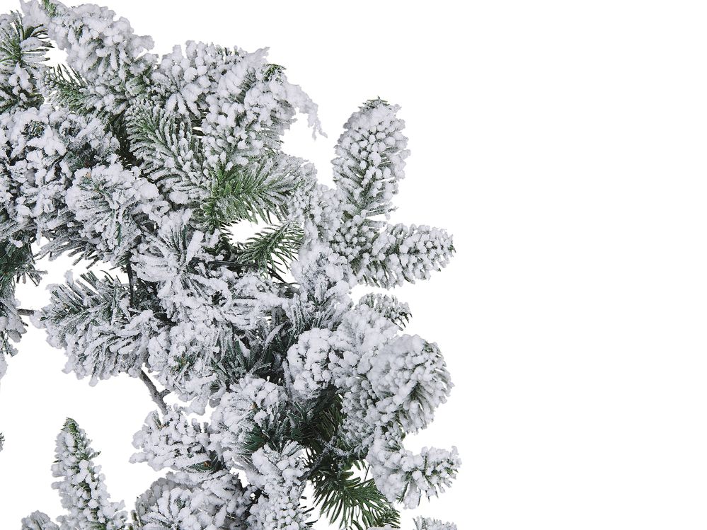 Weihnachtskranz weiß mit LED-Beleuchtung Schnee bedeckt ⌀ 70 cm SUNDO | Beliani.at