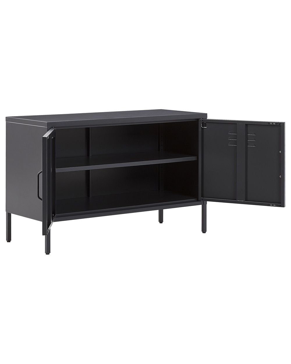 2 Door Metal Sideboard Black URIA | Beliani.co.uk