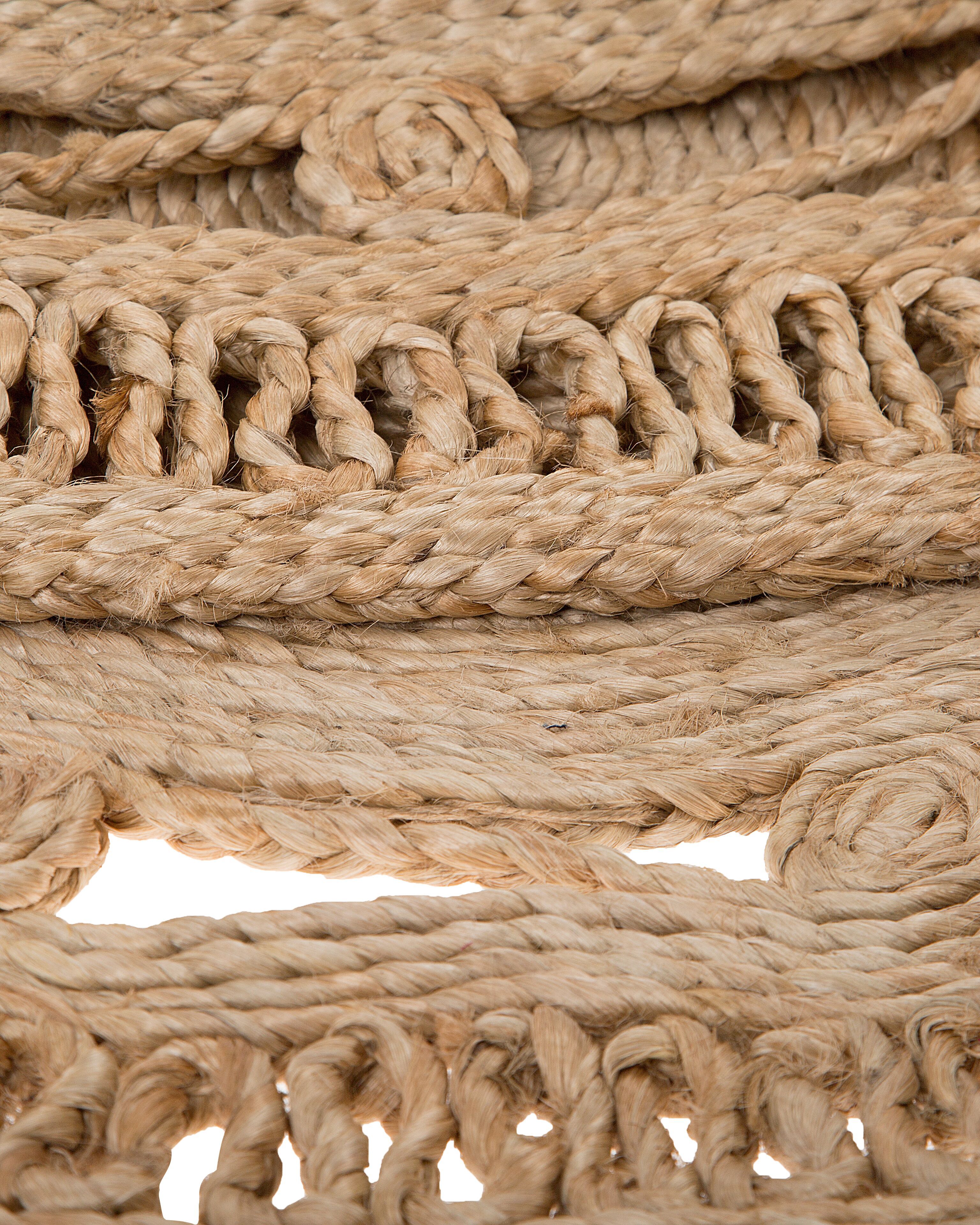 Alfombra de yute beige ⌀ 140 cm KERER | Beliani.es