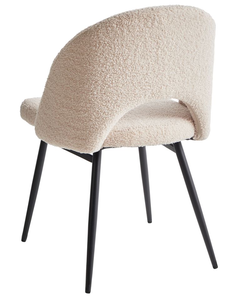 Sett med 2 spisestoler bouclé beige ONAGA | Beliani.no