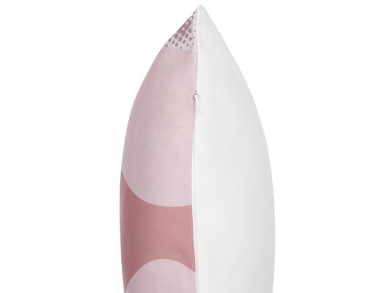 Set of 2 Outdoor Cushions Abstract Pattern 40 x 60 cm Pink CAMPEI ...