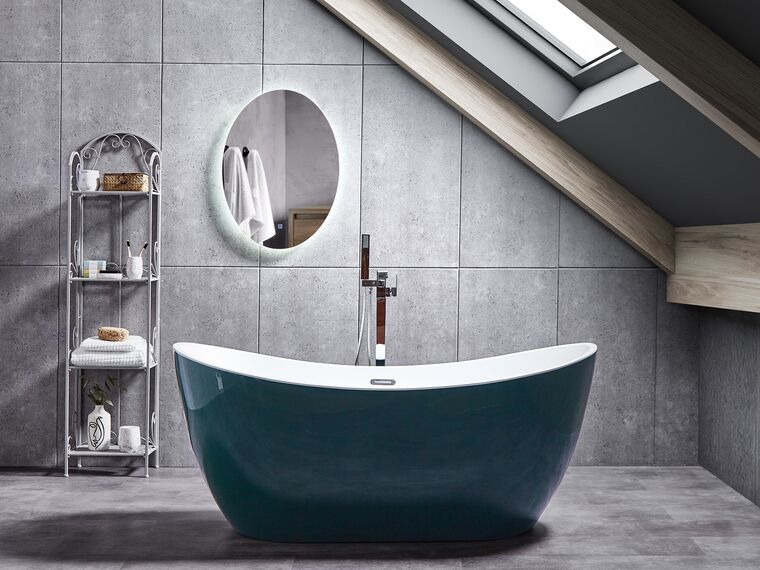 Badewanne freistehend blaugrün oval 170 x 77 cm ANTIGUA | Beliani.at
