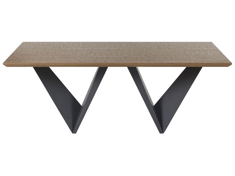 Dining Table 200 x 100 cm Dark Wood with Black SINTRA | Beliani.co.uk