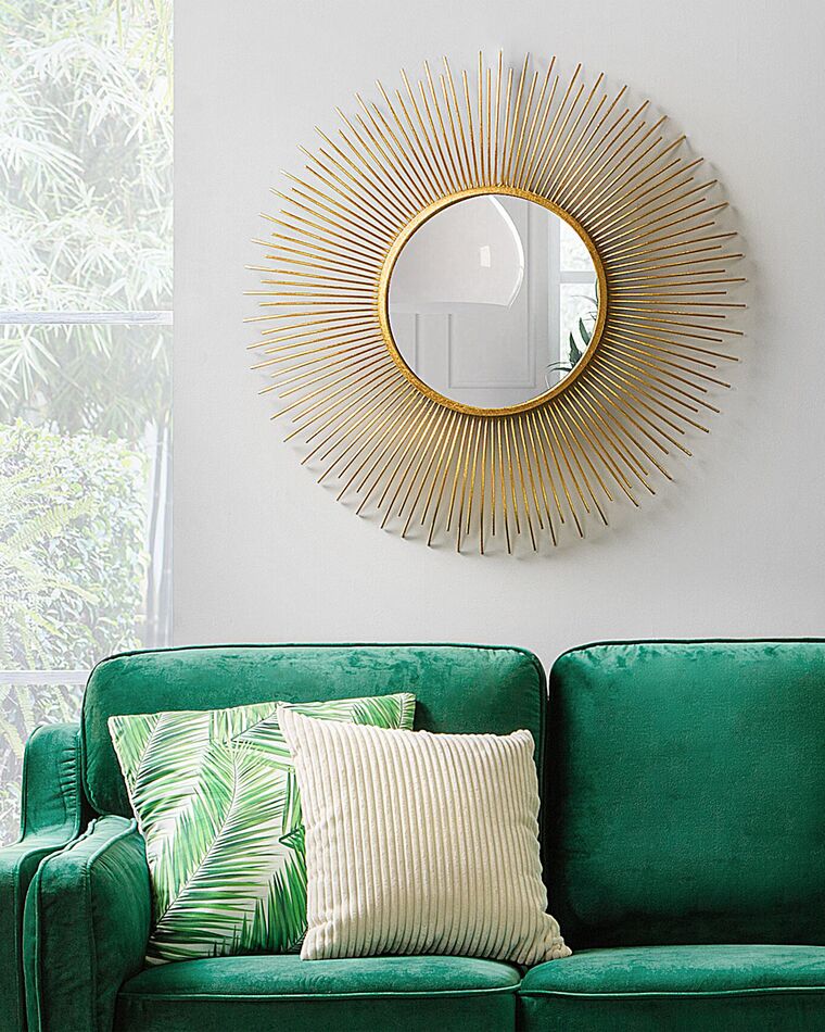 Metal Sunburst Wall Mirror ø 80 cm Gold CILLY | Beliani.co.uk