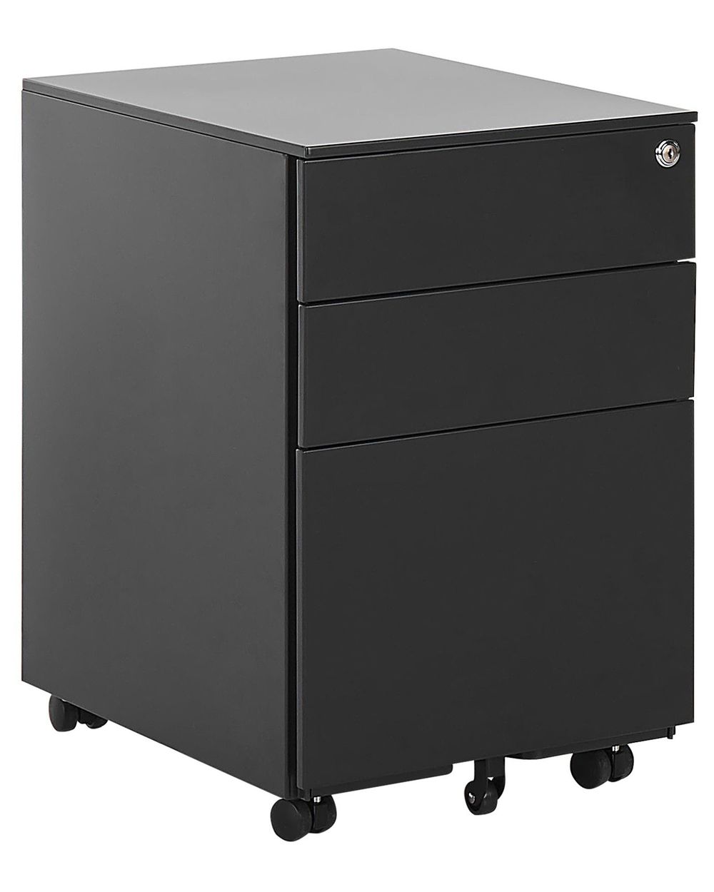 Caissons à roulettes 3 tiroirs en acier noir CAMI | Beliani.fr
