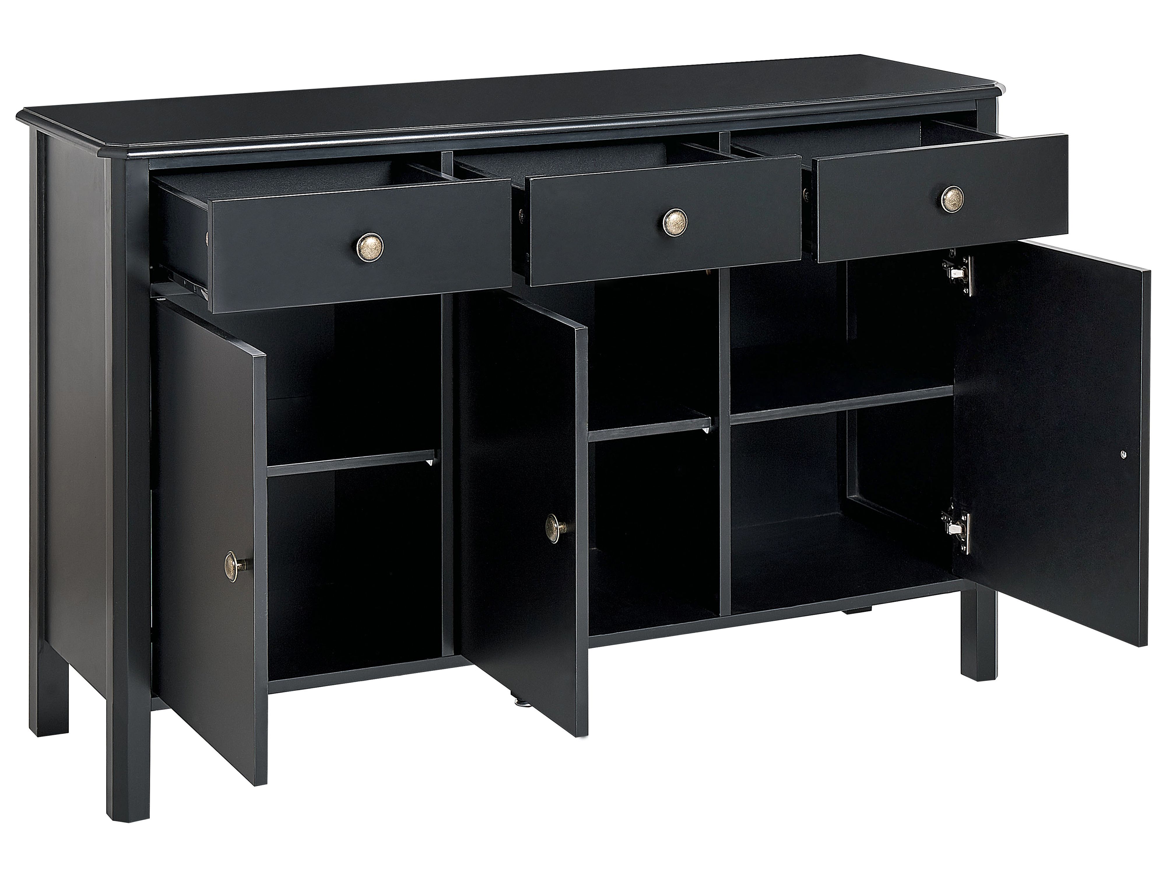 3 Door Sideboard Black OLATE | Beliani.co.uk