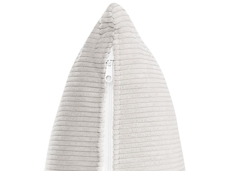 Right Hand Jumbo Cord Corner Sofa Bed with Storage Light Beige LUSPA ...