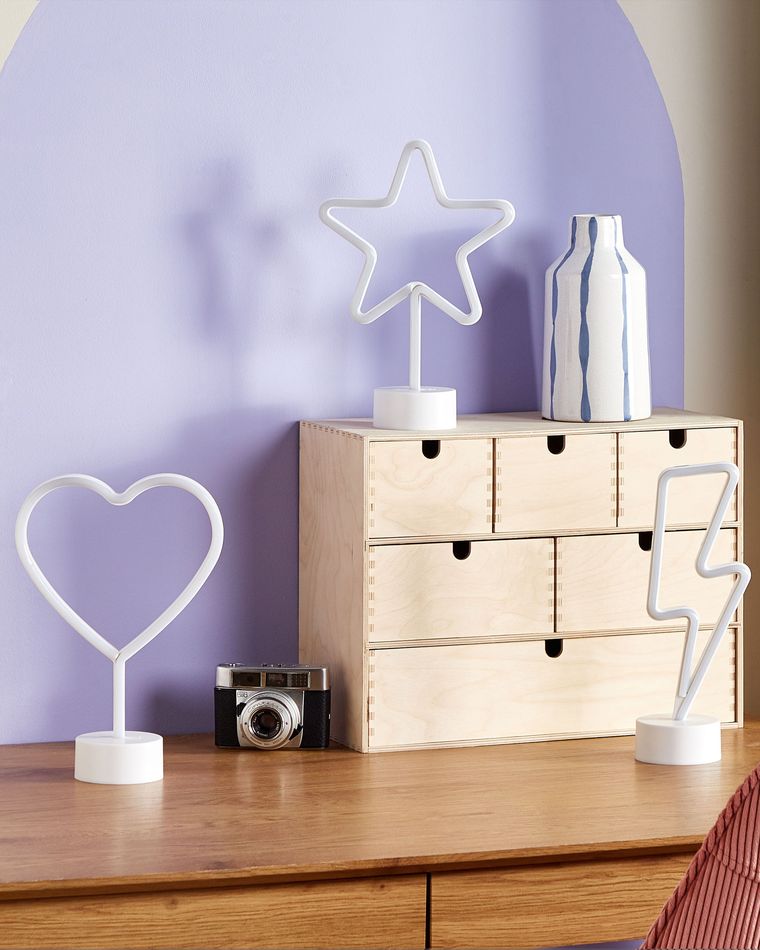 Set of 3 Neon LED Signs Multicolour FLORETTA | Beliani.co.uk