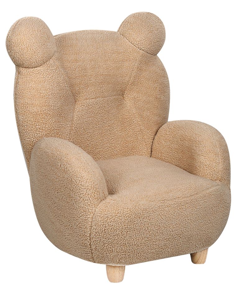 Kinderfauteuil teddy lichtbruin MELBU | Beliani.nl