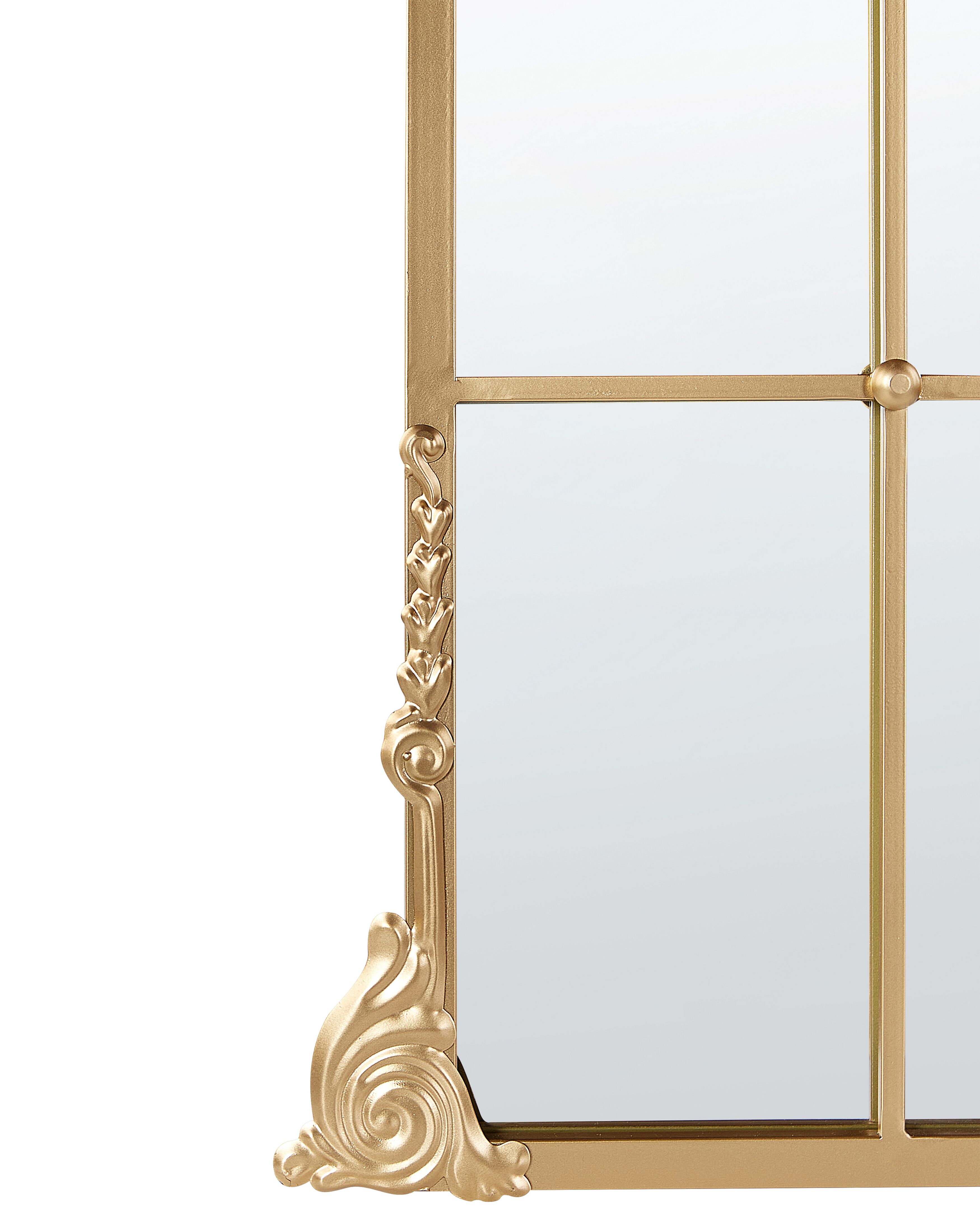 Metal Window Wall Mirror 66 x 124 cm Gold NOIDAN | Beliani.co.uk