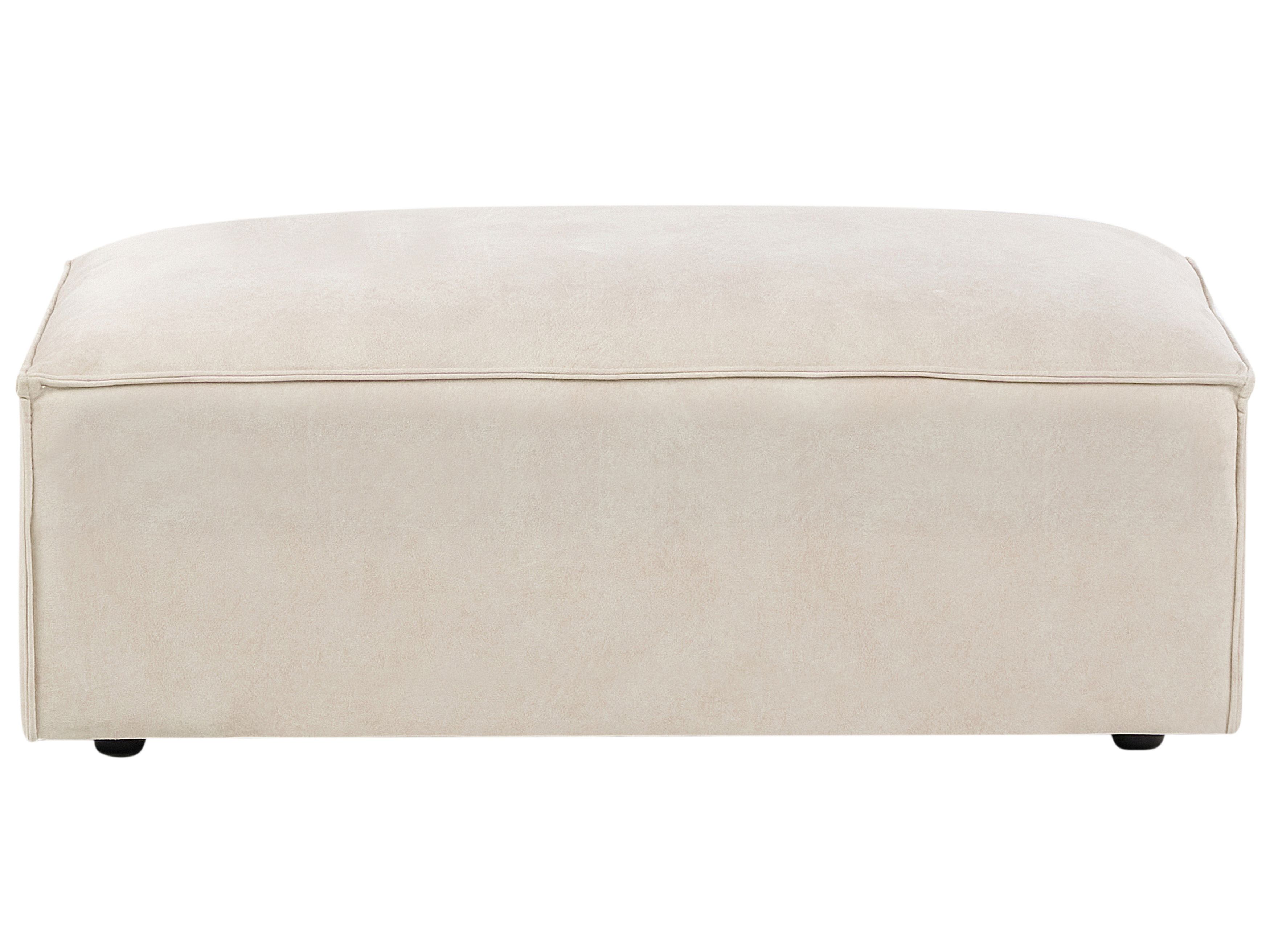 3-Sitzer Ecksofa Samtstoff hellbeige rechtsseitig mit Ottomane HELLNAR ...