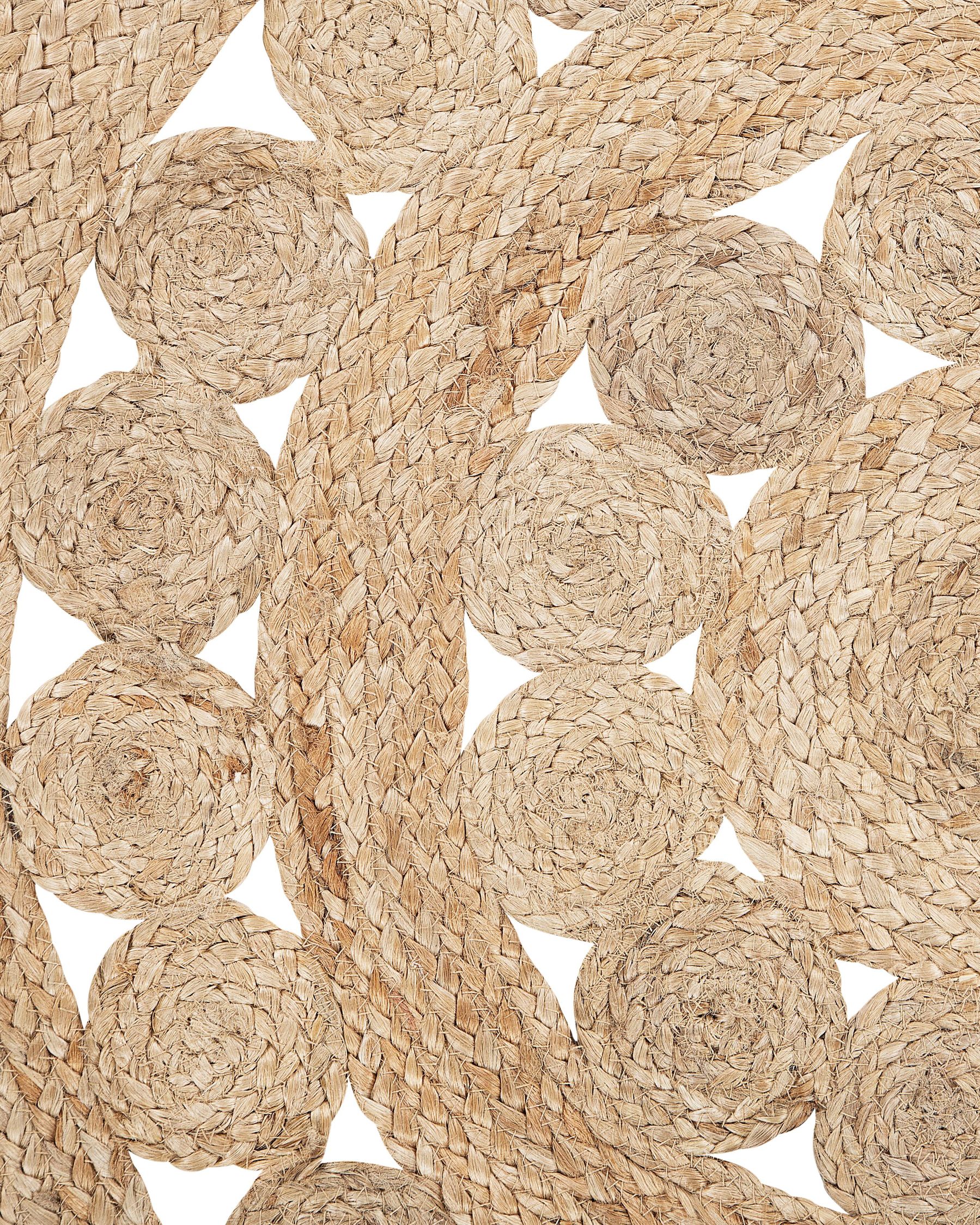 Round Area Rug Braided ø 120 cm Beige BIRECIK | Beliani.co.uk